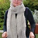 Long Beige Scarf Squared Linen Summer Spring Shawl Unisex Soft Gift for ...