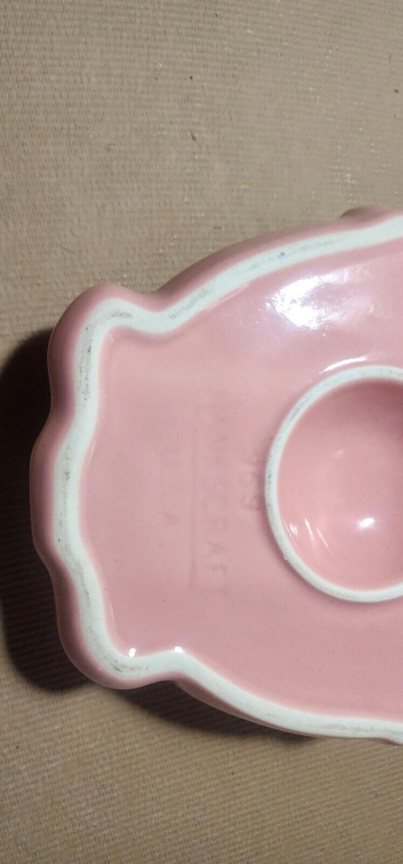 Vintage Pink Ceramic Clown Hankscraft Divided Baby Food Warmer Dish ...