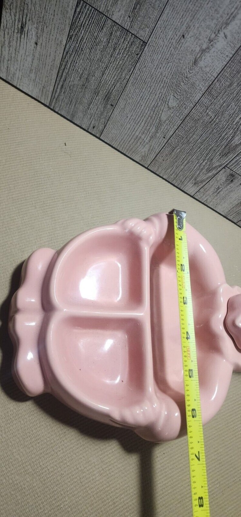 Vintage Pink Ceramic Clown Hankscraft Divided Baby Food Warmer Dish ...