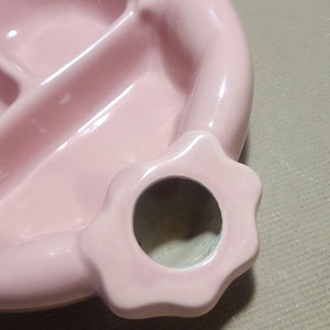 Vintage Pink Ceramic Clown Hankscraft Divided Baby Food Warmer Dish ...
