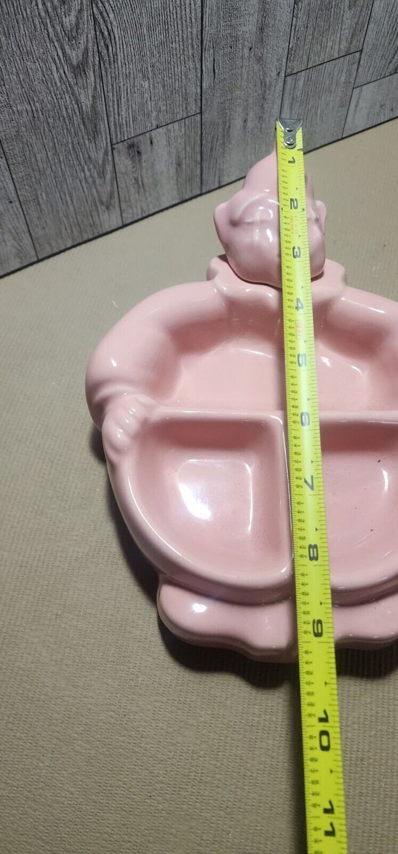 Vintage Pink Ceramic Clown Hankscraft Divided Baby Food Warmer Dish ...