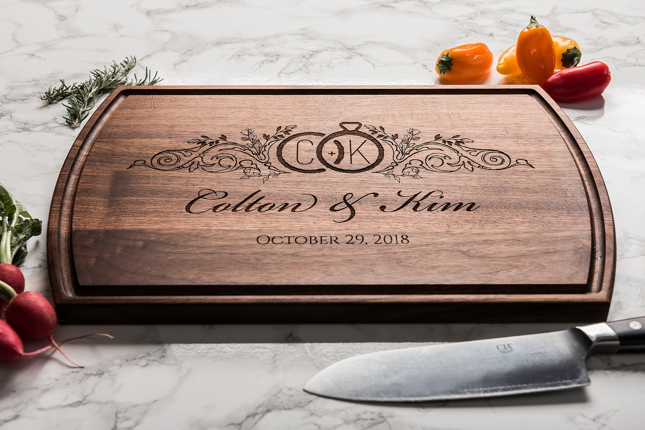 Personalized Wood Cutting Board, Engraved Chopping Board Wedding Gift ...