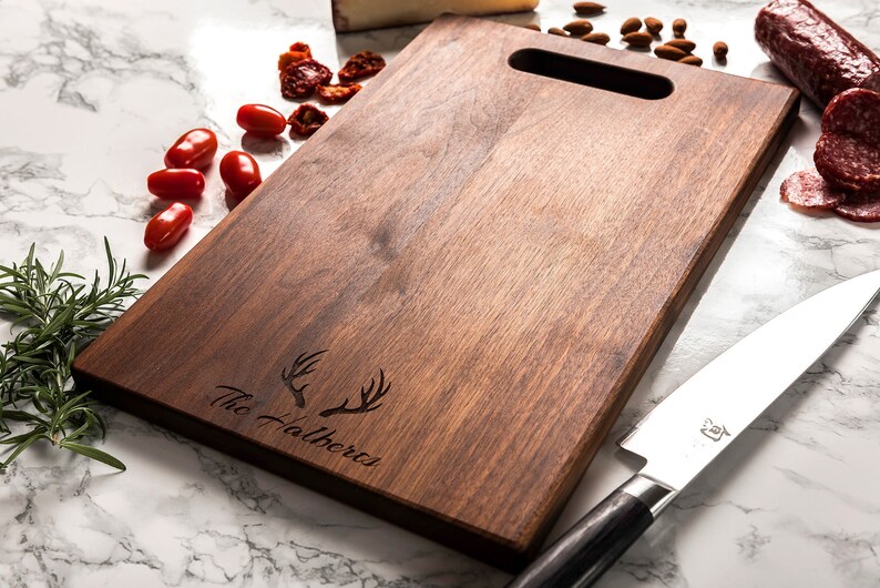 Personalized Charcuterie Board With Antler, Custom Cutting Board ...