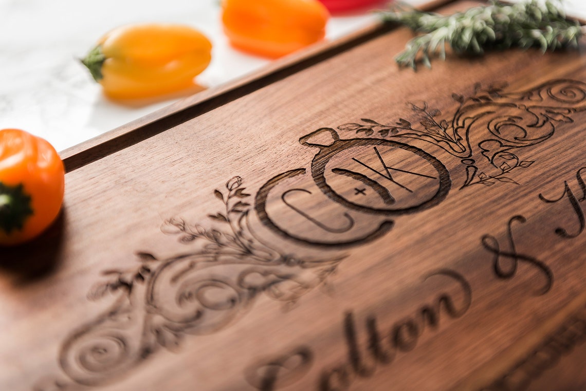 Personalized Wood Cutting Board, Engraved Chopping Board Wedding Gift ...
