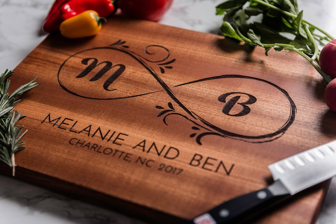 Wood Chopping Board, Engagement Gifts for Couple, 5th Anniversary Gift ...