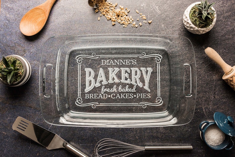 Engraved Casserole Dish, Personalized Baking Dish With Lid, Grandma ...
