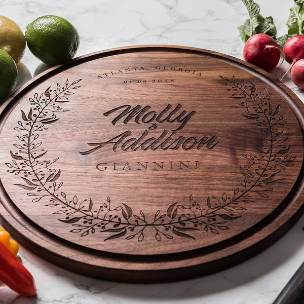 Round Wood Cutting Board - Etsy