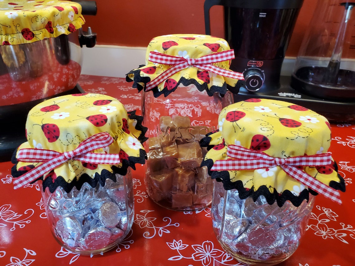 Set of 3 Mason Jar Bonnets/jar Toppers/lid Covers SUMMER_ | Etsy