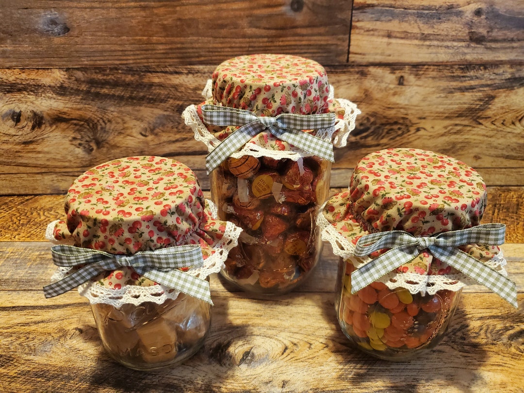 Set of 3 MINI CHERRY Mason Jar Bonnets/toppers/lid Covers - Etsy