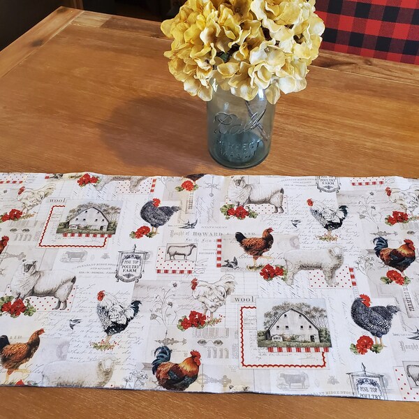 Rooster Table Runner - Etsy