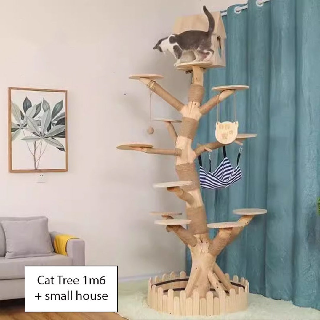 Driftwood Cat Tree for Cat Playground Furniture Cat Scratching Board ...