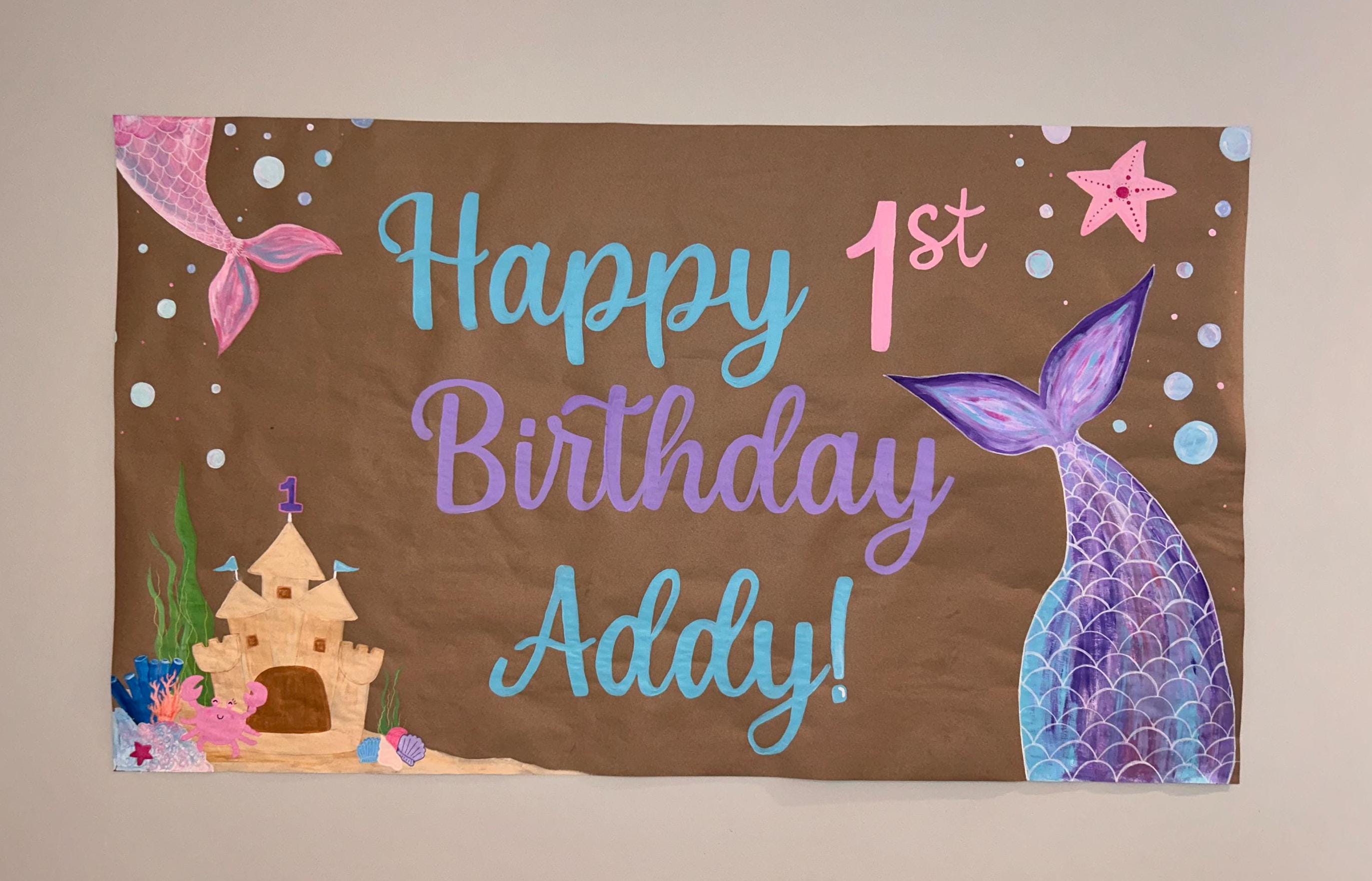Custom Painted Banner, Kraft Paper Banner, Party Banner, Birthday ...