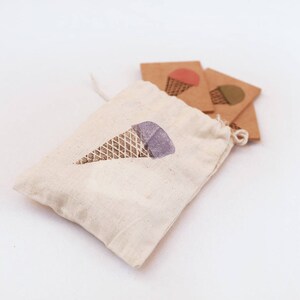 Memory Game (12 Pieces) Made of Wood and Hand-printed With Cotton Bag ...