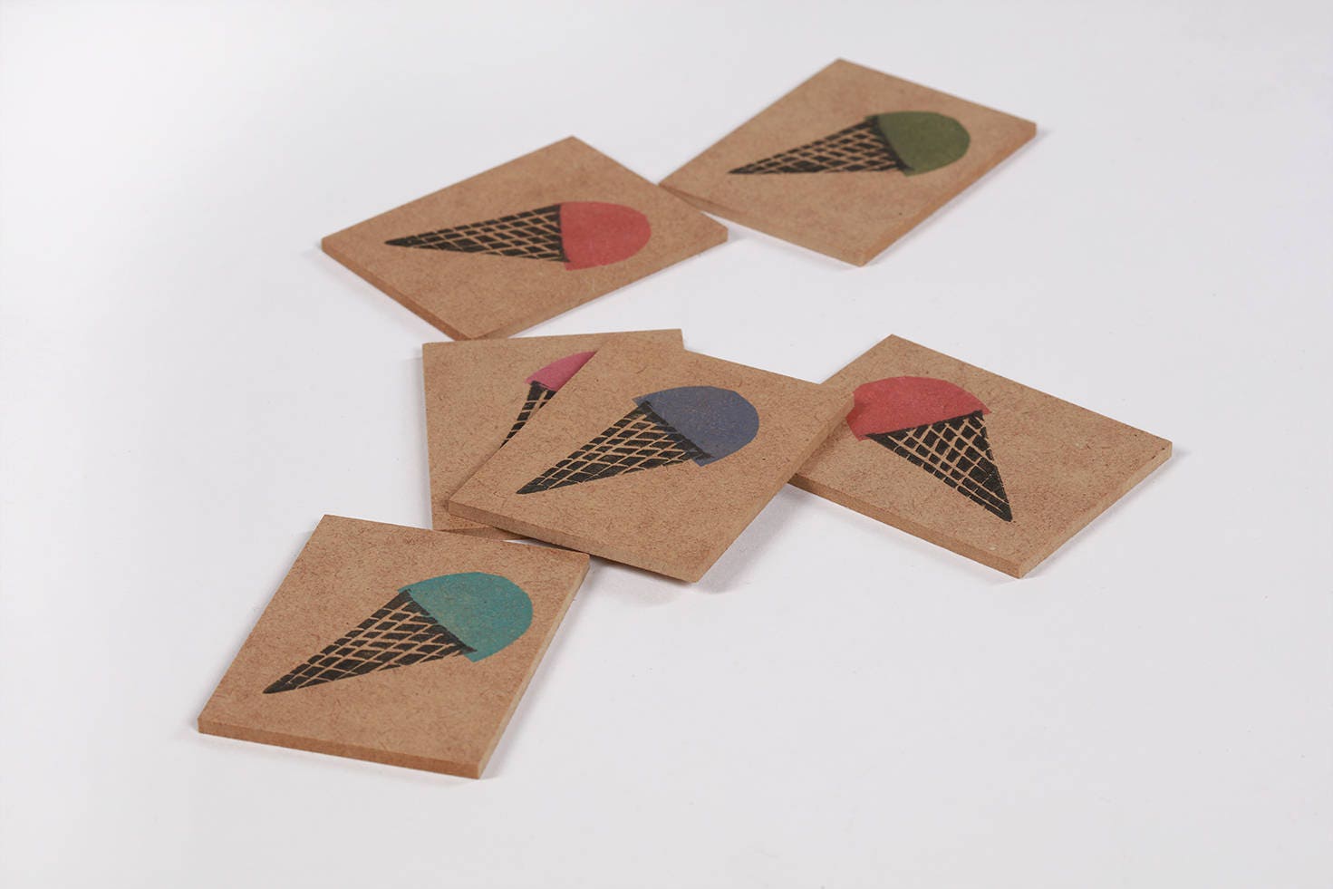 Memory Game 12 Pieces Made of Wood and Hand-printed With - Etsy