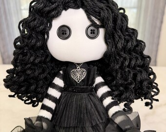 Handmade Gothic Rag Doll 17 Cute Doll Black White This Doll is Made in a Unique Copy Collectible Decor Etsy Australia