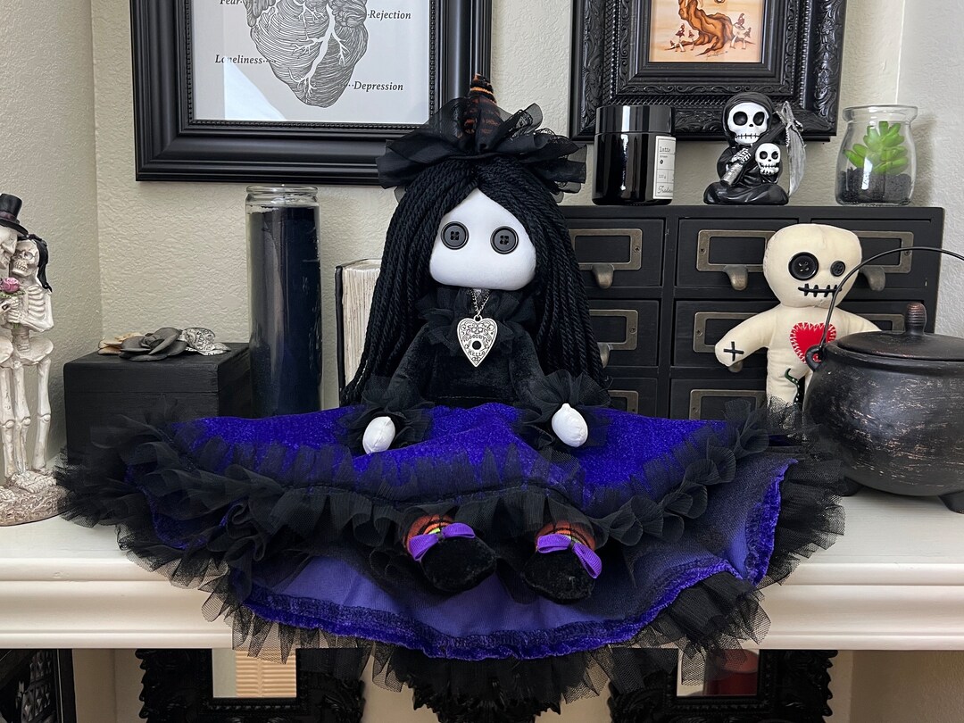 Handmade Goth Rag Doll 17 Black & Purple Creepy Cute - Etsy UK