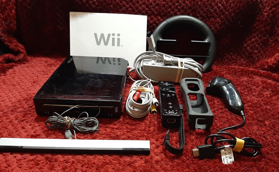 Modified Wii black Console complete System With 2,200 Games READ ...