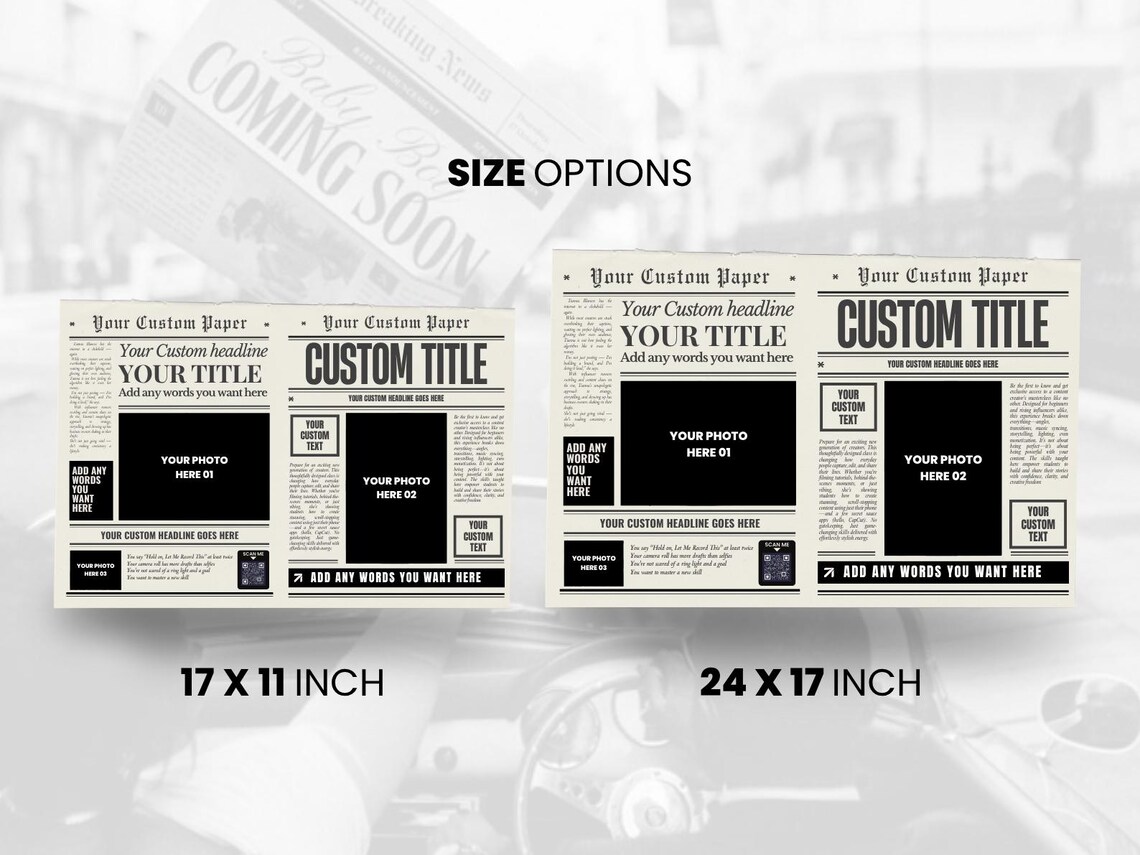 Custom Newspaper Style Event Poster: Birthday, Shower, Promo - Etsy