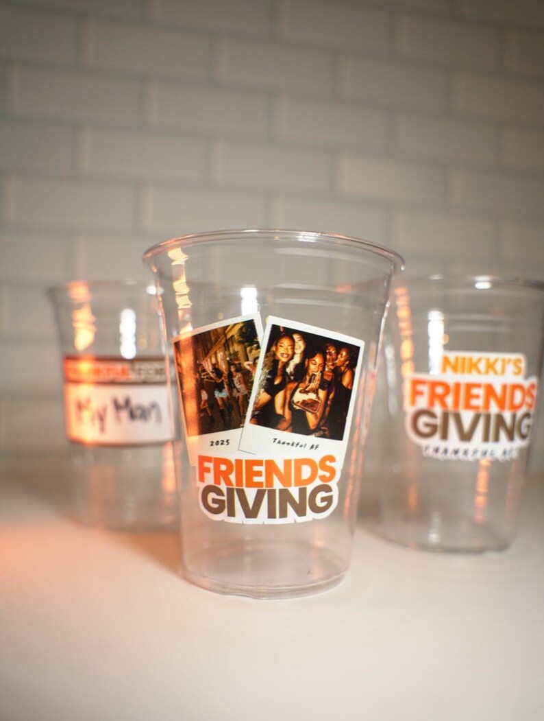 Custom Friendsgiving Cups – Personalized Photo or Text Cups ...