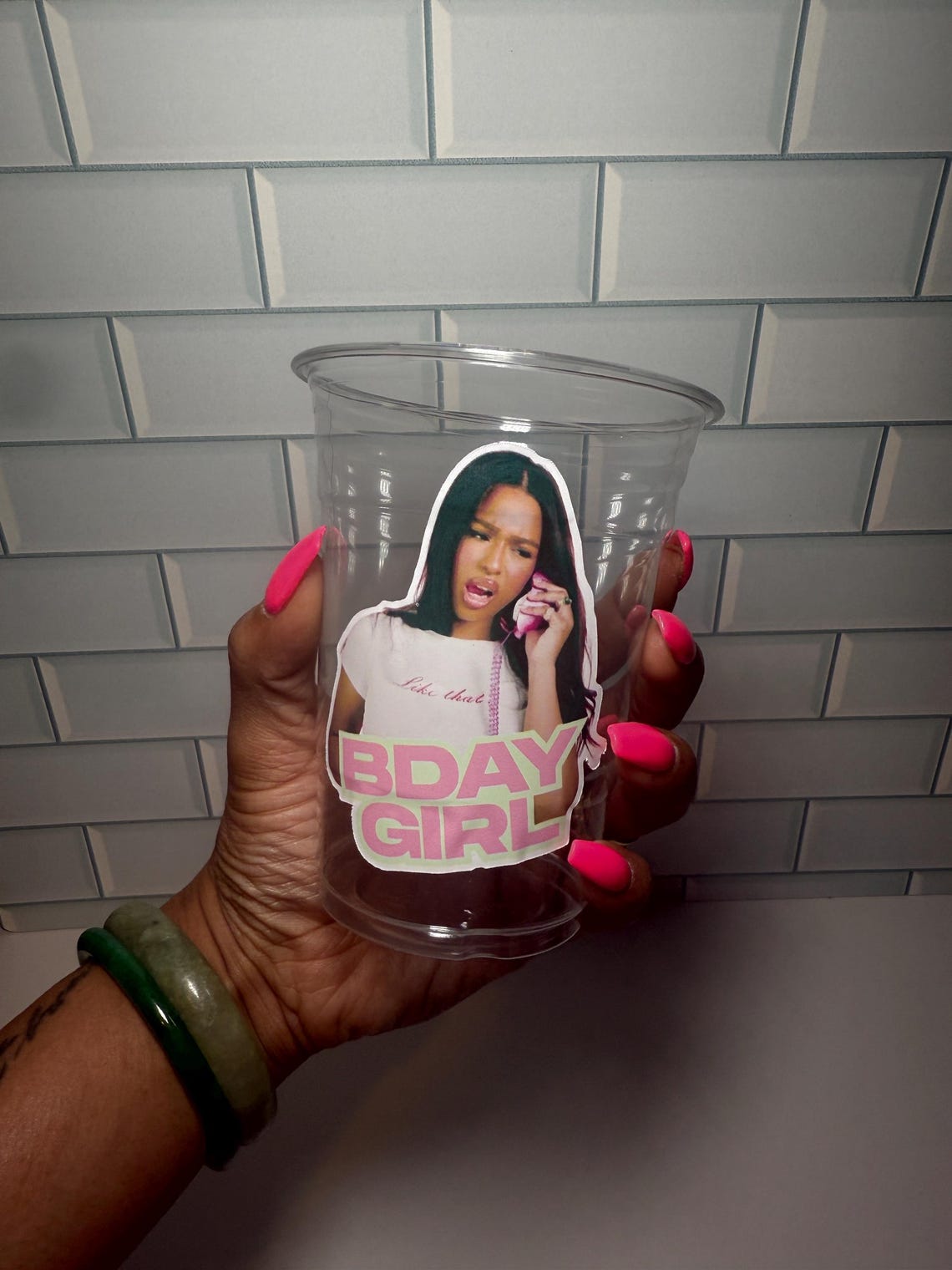 Custom Birthday Girl Party Cups – 16oz Clear Plastic Cups With Your ...