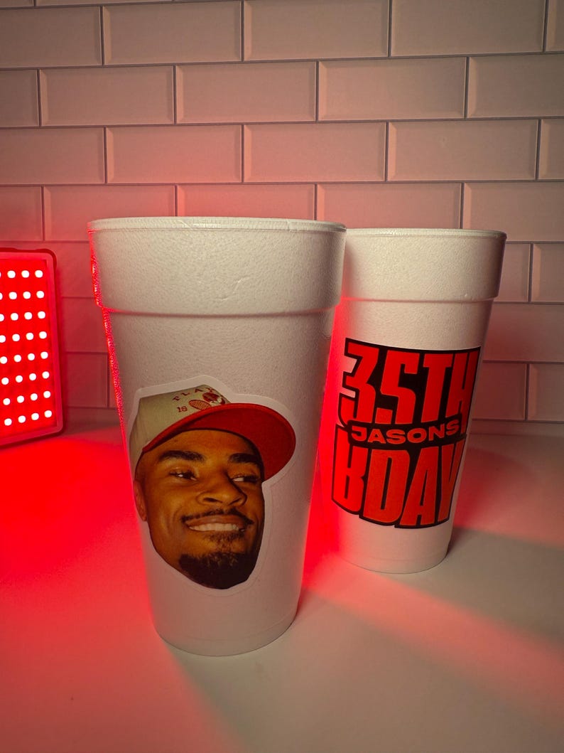 Custom Styrofoam Party Cups: Personalized Text & Logo for Events - Etsy