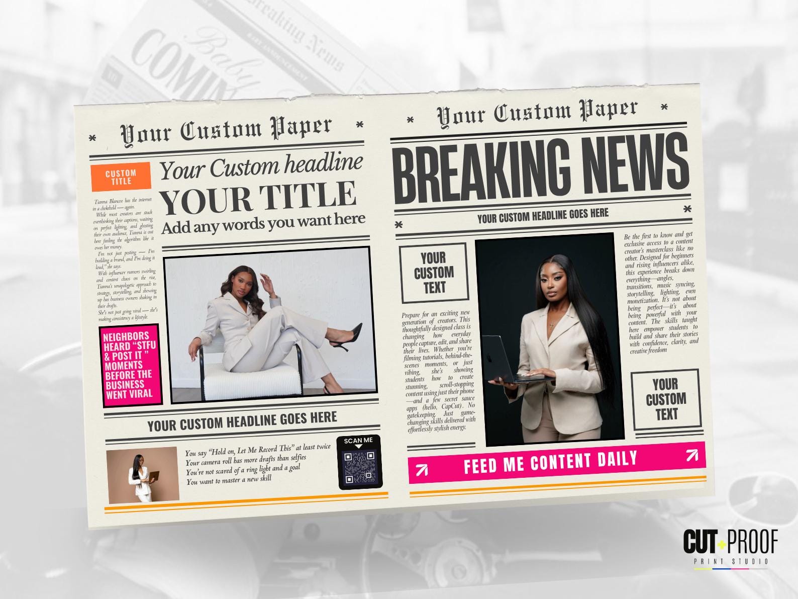 Custom Newspaper Style Event Poster: Birthday, Shower, Promo - Etsy
