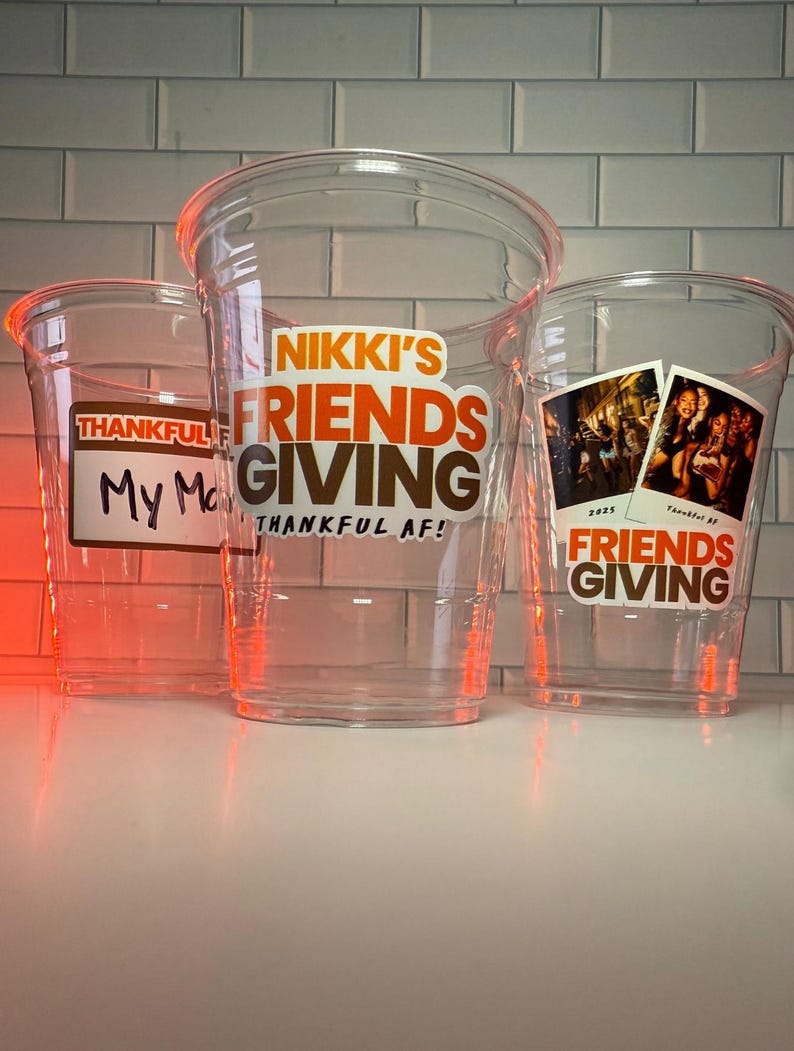 Custom Friendsgiving Cups – Personalized Photo or Text Cups ...