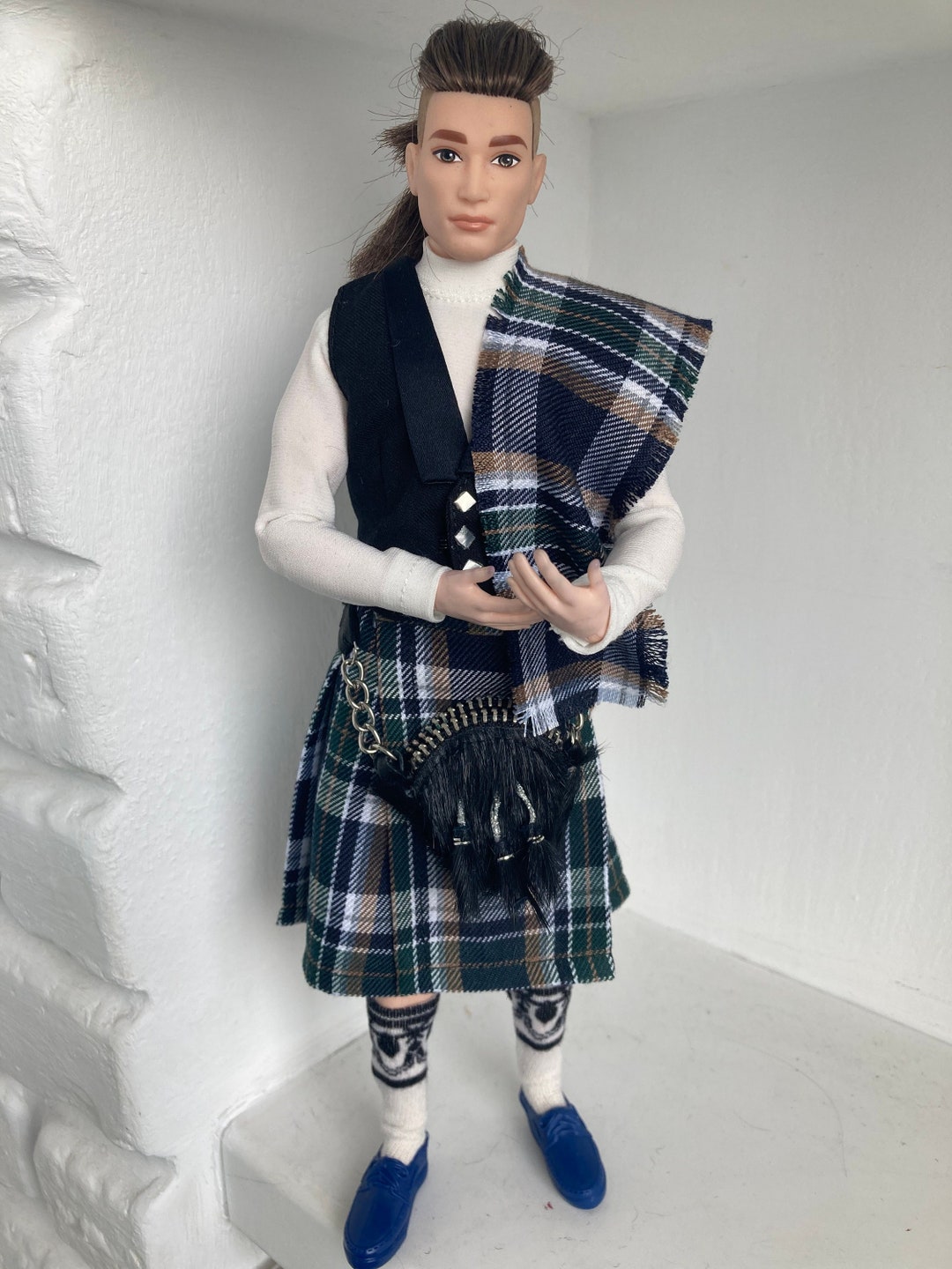Kilt, Vest, Sweater and Bag for 12 Inch Male Classic Doll - Etsy
