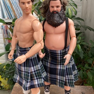 Kilt for Male Large Belly, Classic and Muscular Dolls 12 Inches, 30,5 ...