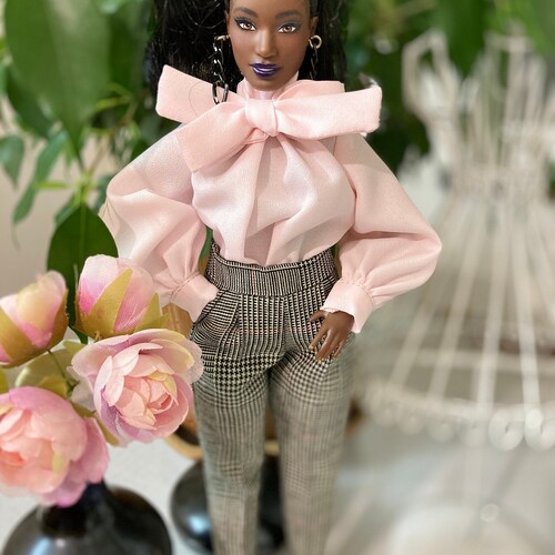 Red Ruffled Blouse and White Skirt for Curvy Barbie Doll - Etsy