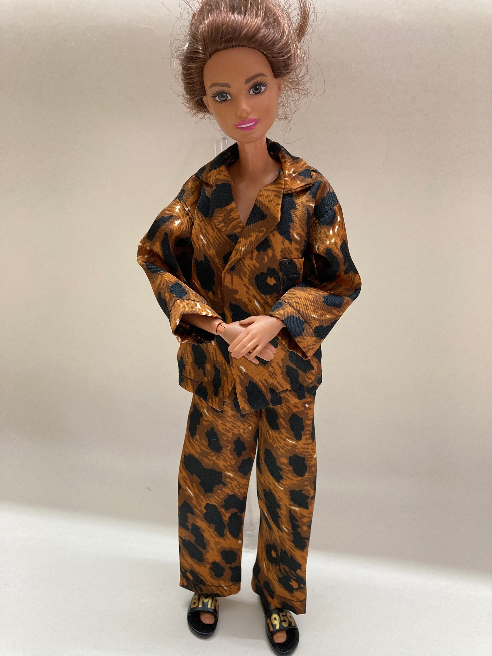 Silk Pajamas With Robe for Curvy and Classic Barbie Doll | Etsy