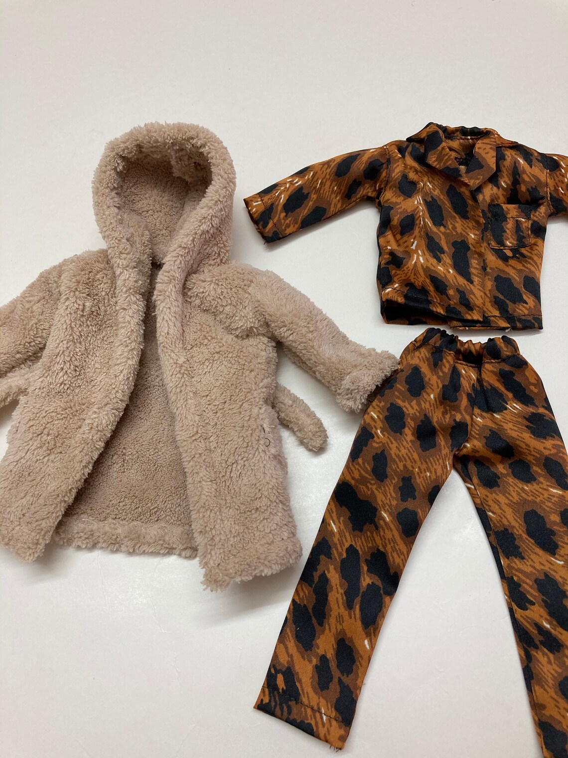 Silk Pajamas With Robe for Curvy and Classic Barbie Doll | Etsy