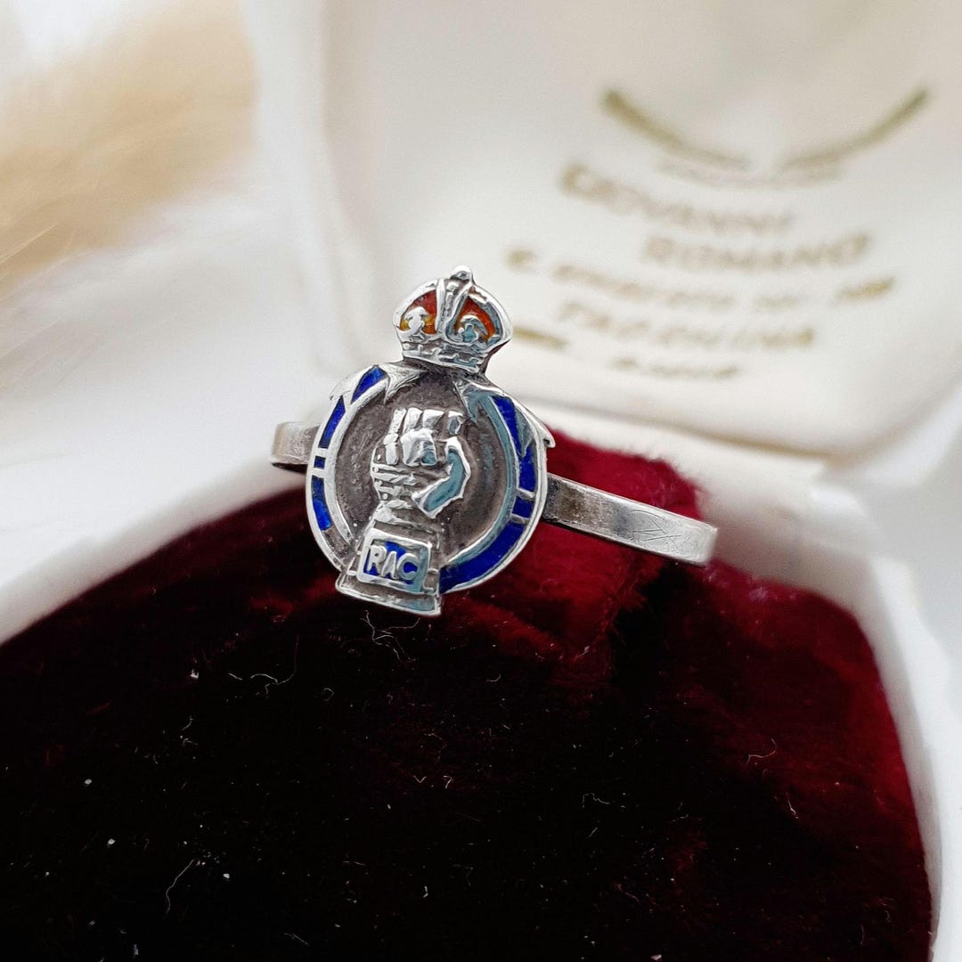 Antique 'royal Automobile Club' Enamel Crest Solid 925 Sterling Silver ...