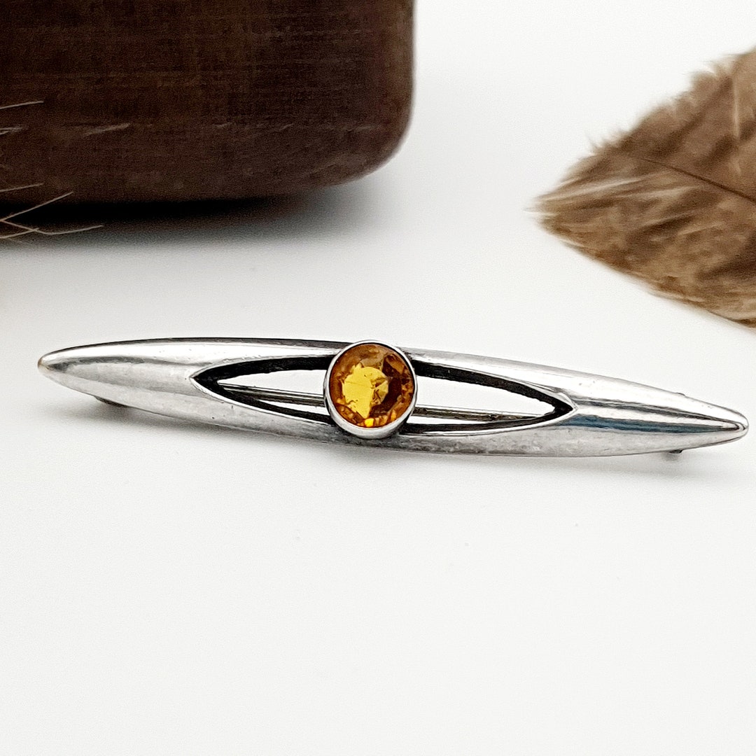 Antique Charles Horner Signed 1920s Citrine Gemstone Solid 925 Sterling ...