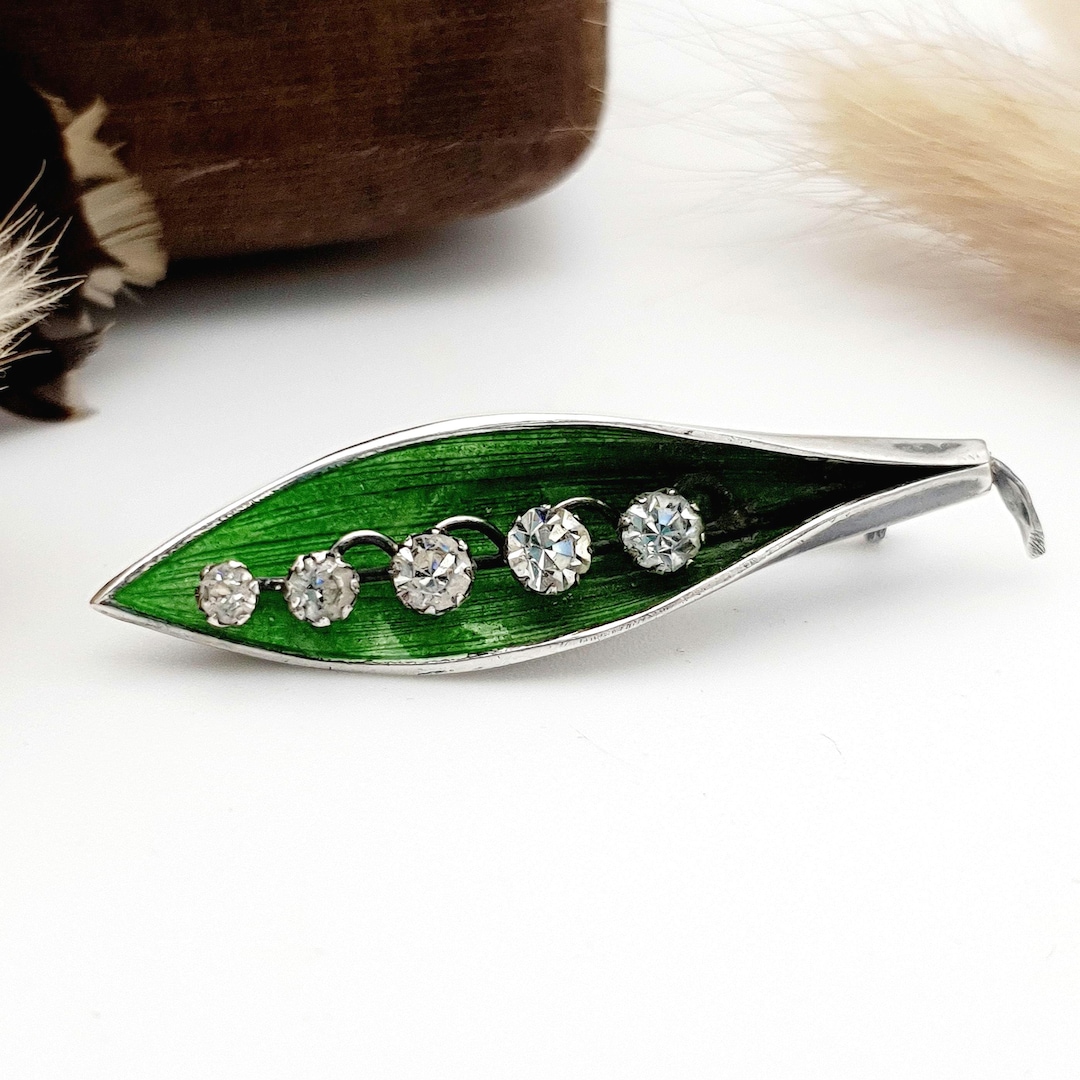 Antique 1910s Arthur Johnson Smith Lily of the Valley Guilloche Enamel ...