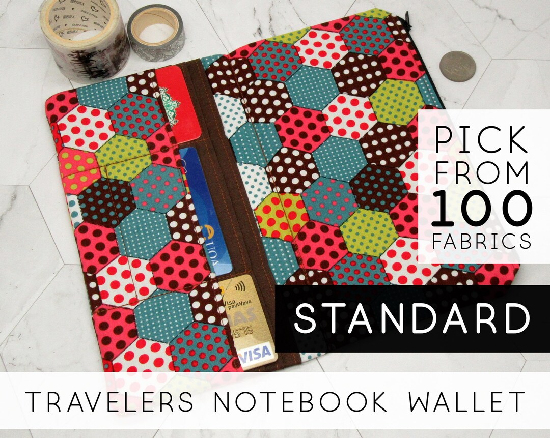 Notebook Wallet Insert for Travelers Notebook Fabric Cover, Dotted ...