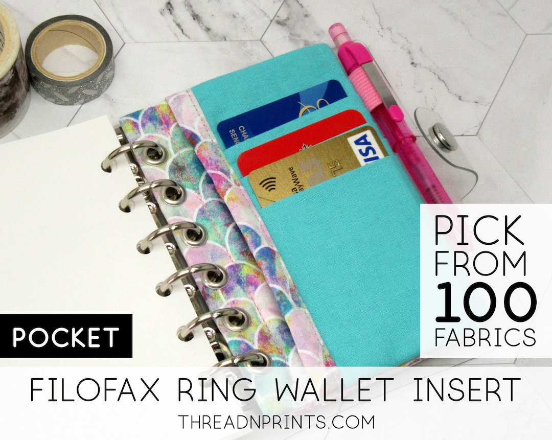 Customized Credit Card Wallet for Filofax Malden Pocket Kingfisher Blue ...