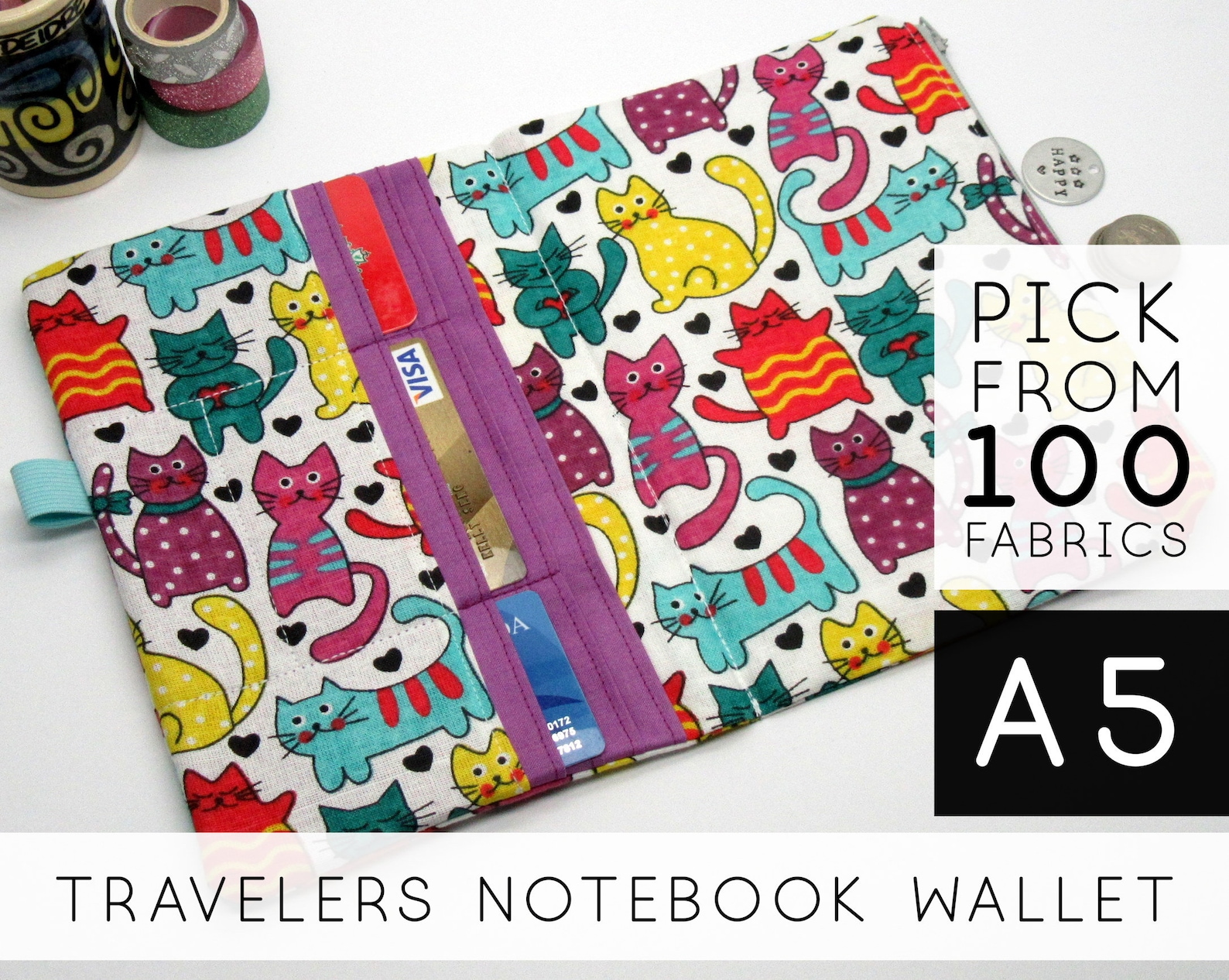 Cash Envelope Wallet Insert for Midori Leather Cover, Personalized ...