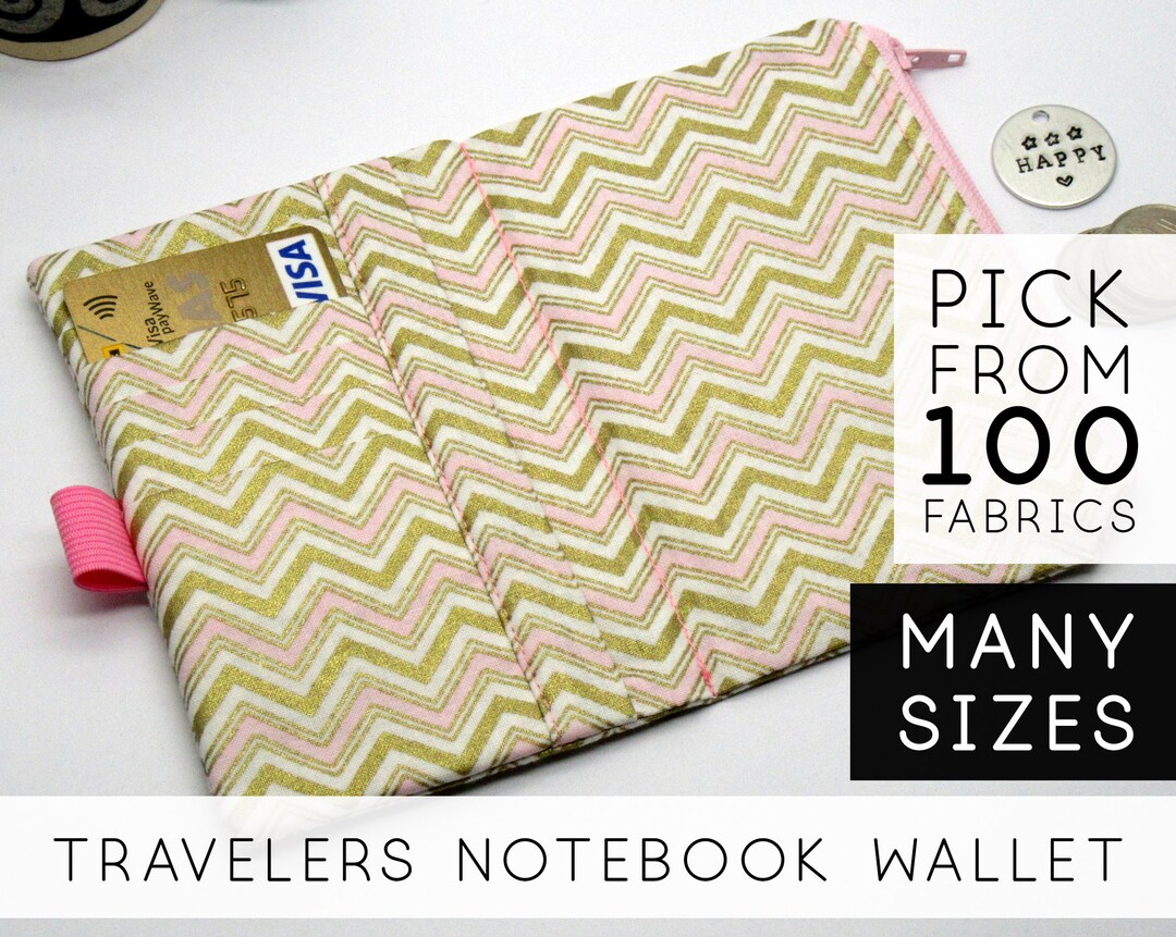 Travel Wallet Organizer for Travelers Notebook Fabric Cover, Refillable ...