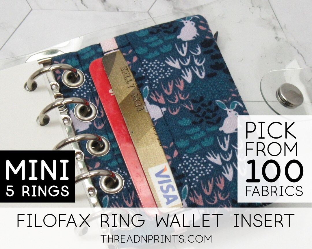 Personalized Wallet Card Holder for Ring Binder Notebook Small | Size ...