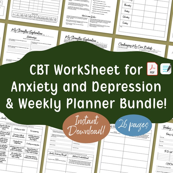 Cbt Worksheets Teens - Etsy