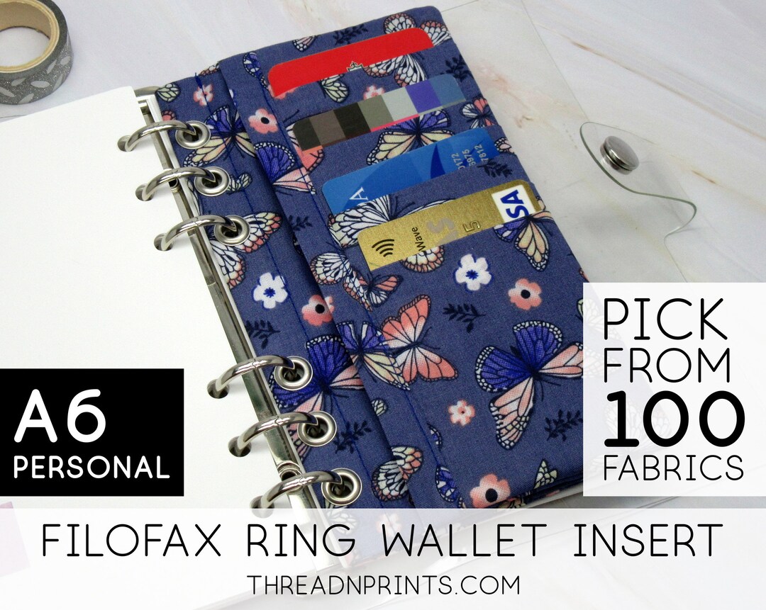 Travel Wallet Organizer for Personal Wide Ring Planner Inserts | Size ...
