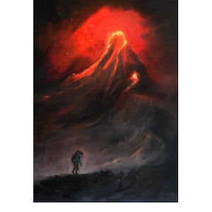 Mount Doom - Print | Original Lotr Art | Frodo and Sam in Mordor - Etsy