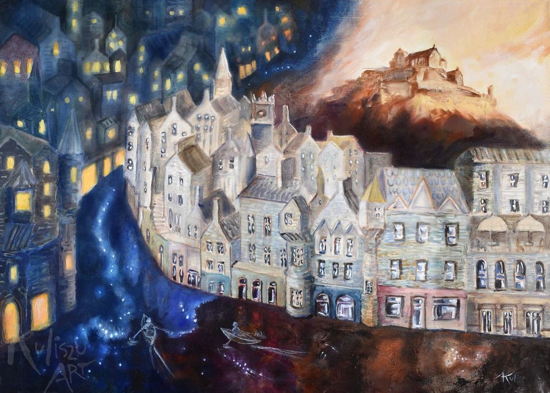 Edinburgh - Fine Art Print of Oil Painting | Original Art | Surrealism ...