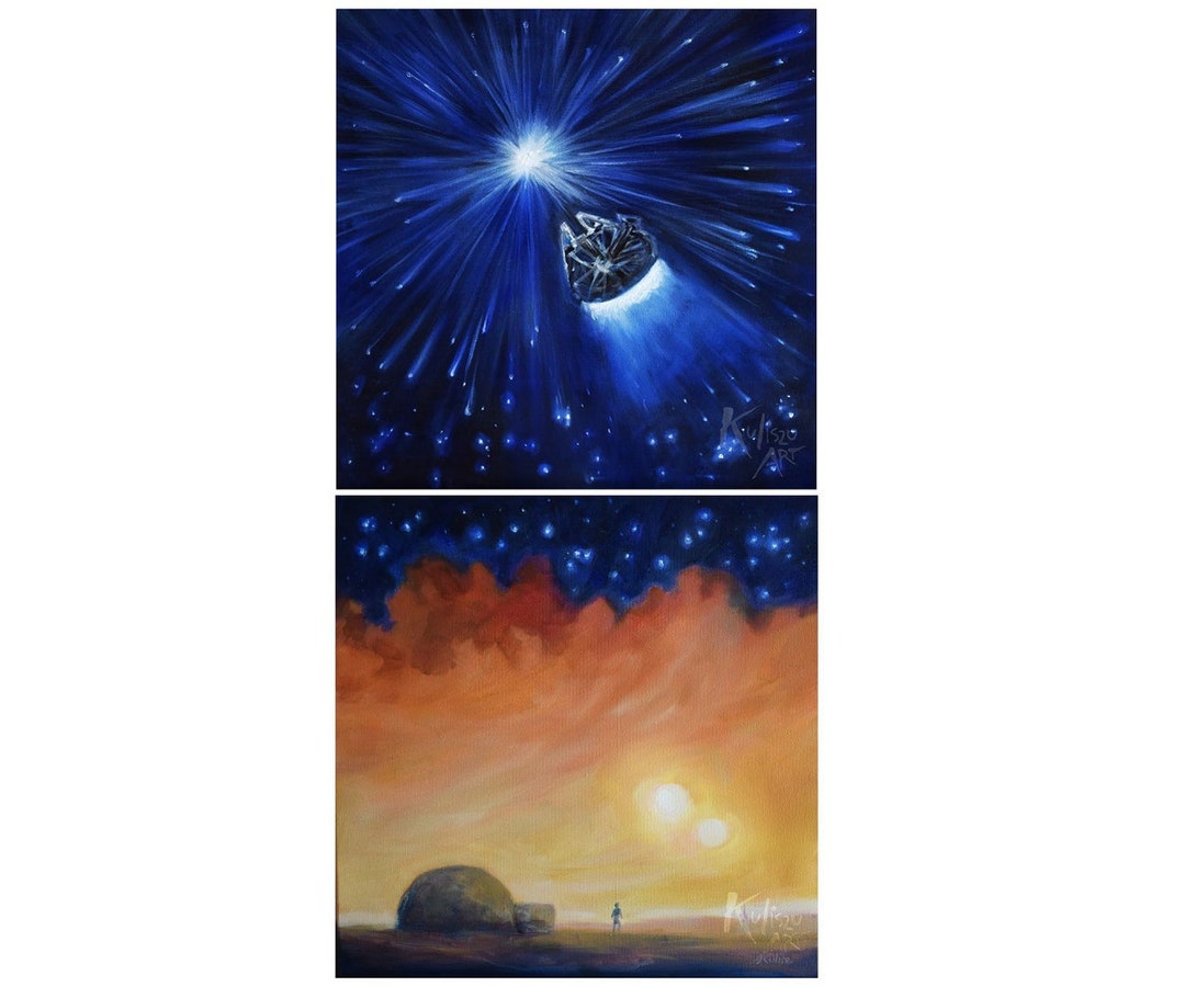 Dreams of Stars: Hyperspace Original Oil Painting Star Wars Inspired ...