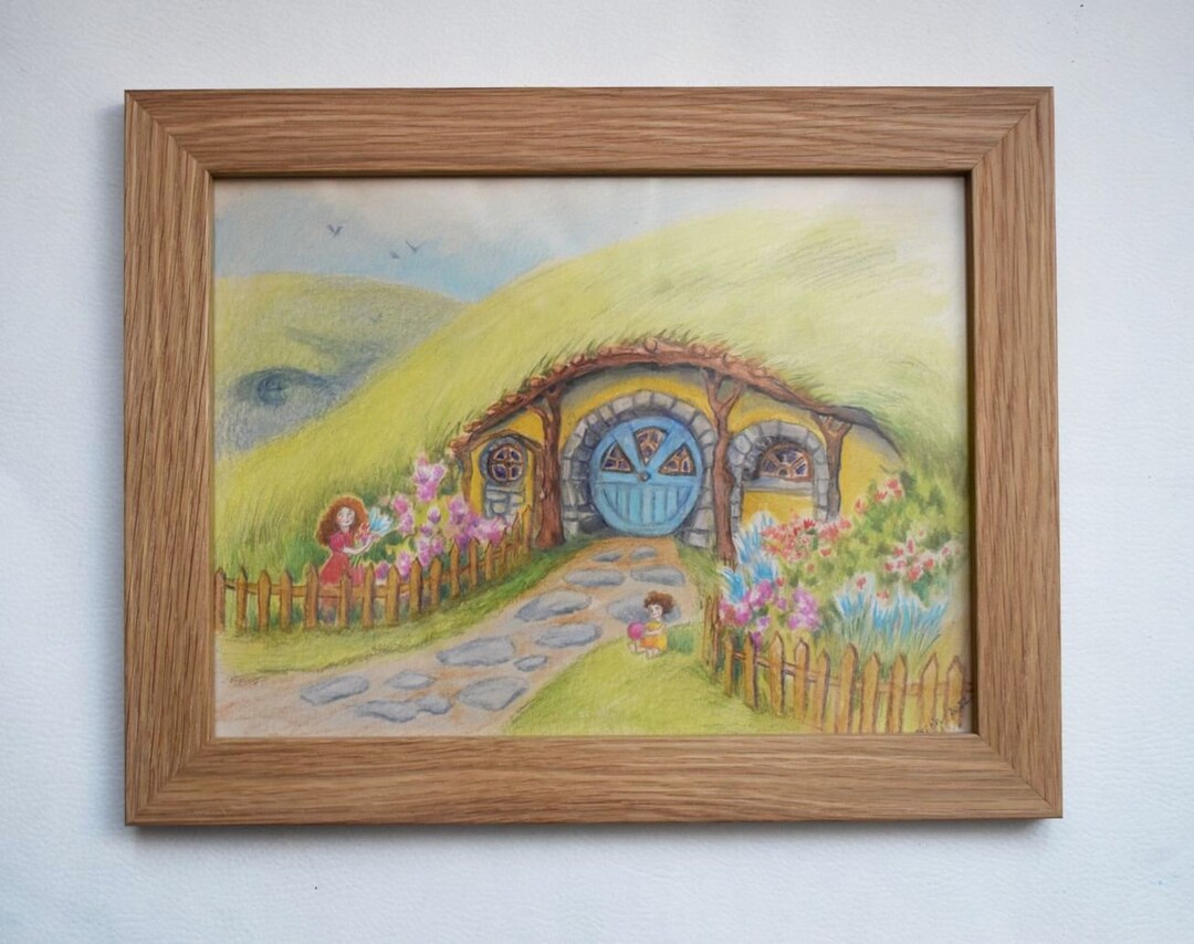 Hobbit Hole: A Flowery Garden | Original Lotr Art | Unique Handmade Art ...