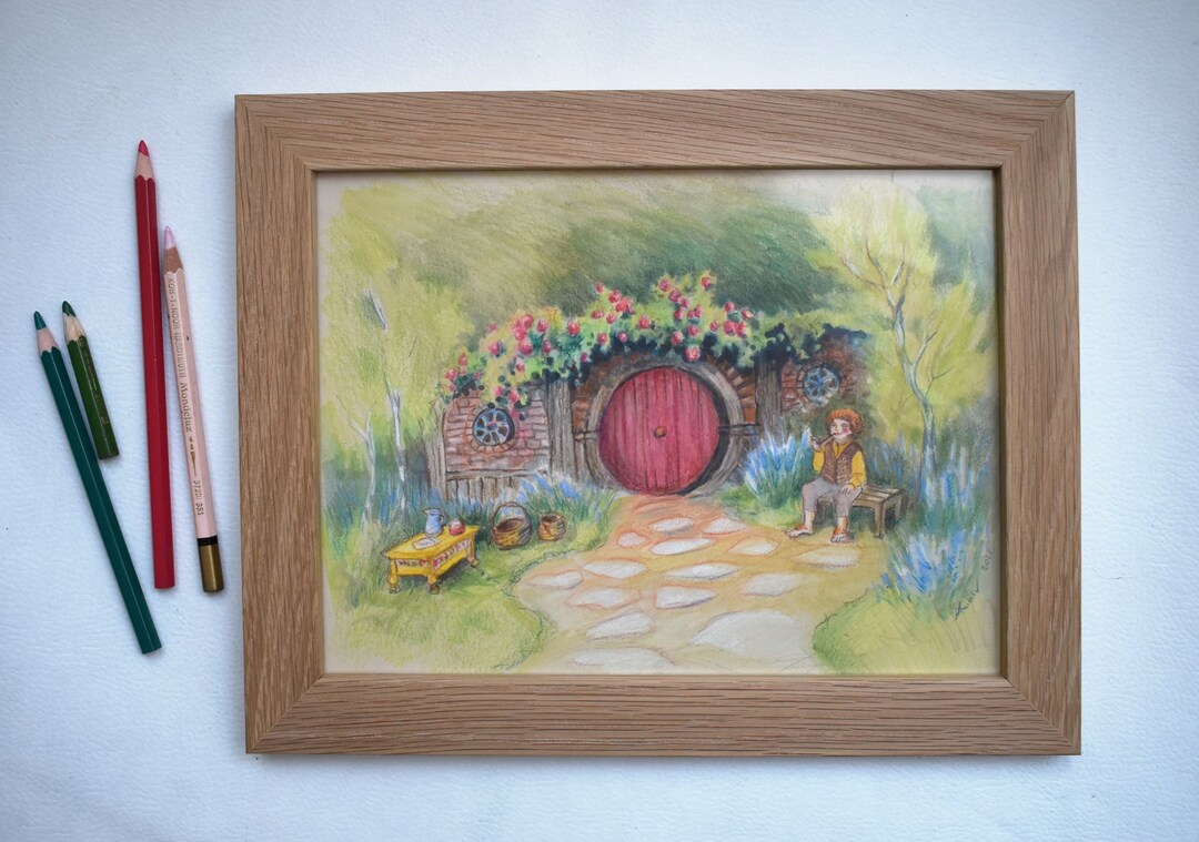 A Hobbit's Relaxing Day | Original Lotr Art | Unique Handmade Art in ...