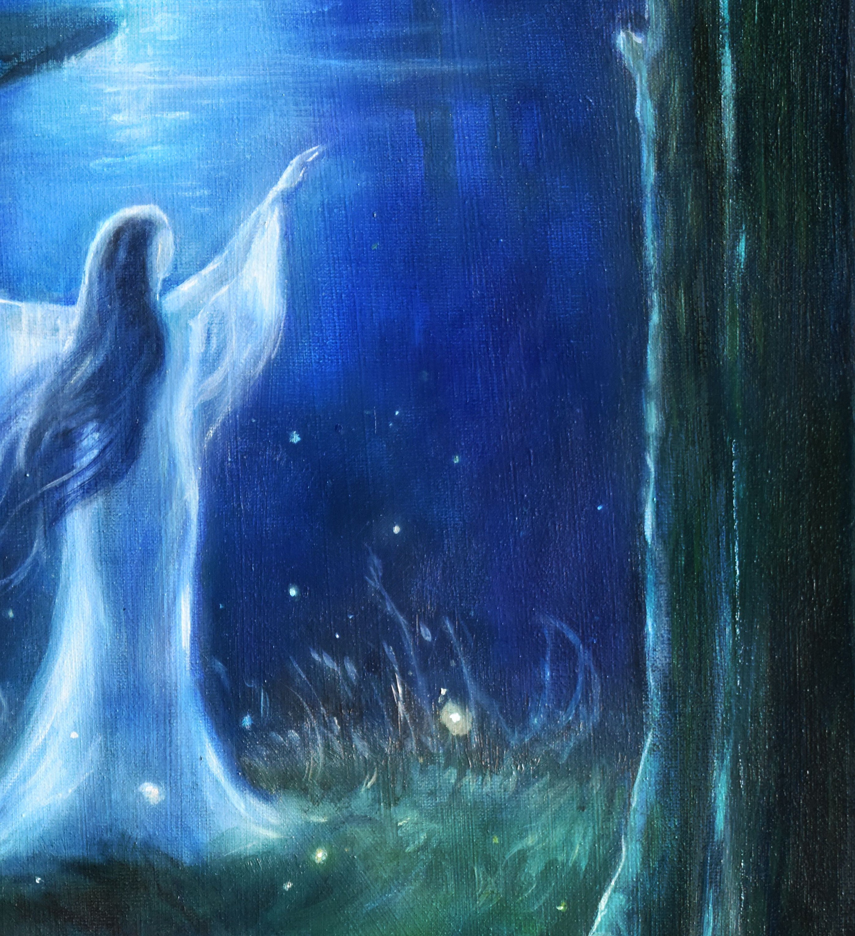 Luthien Dancing in the Moonlight Print From Oil Painting - Etsy