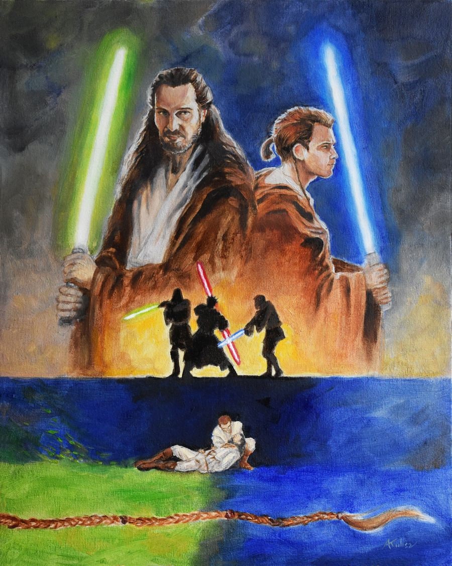 Master and Padawan Print original art Star Wars - Etsy España