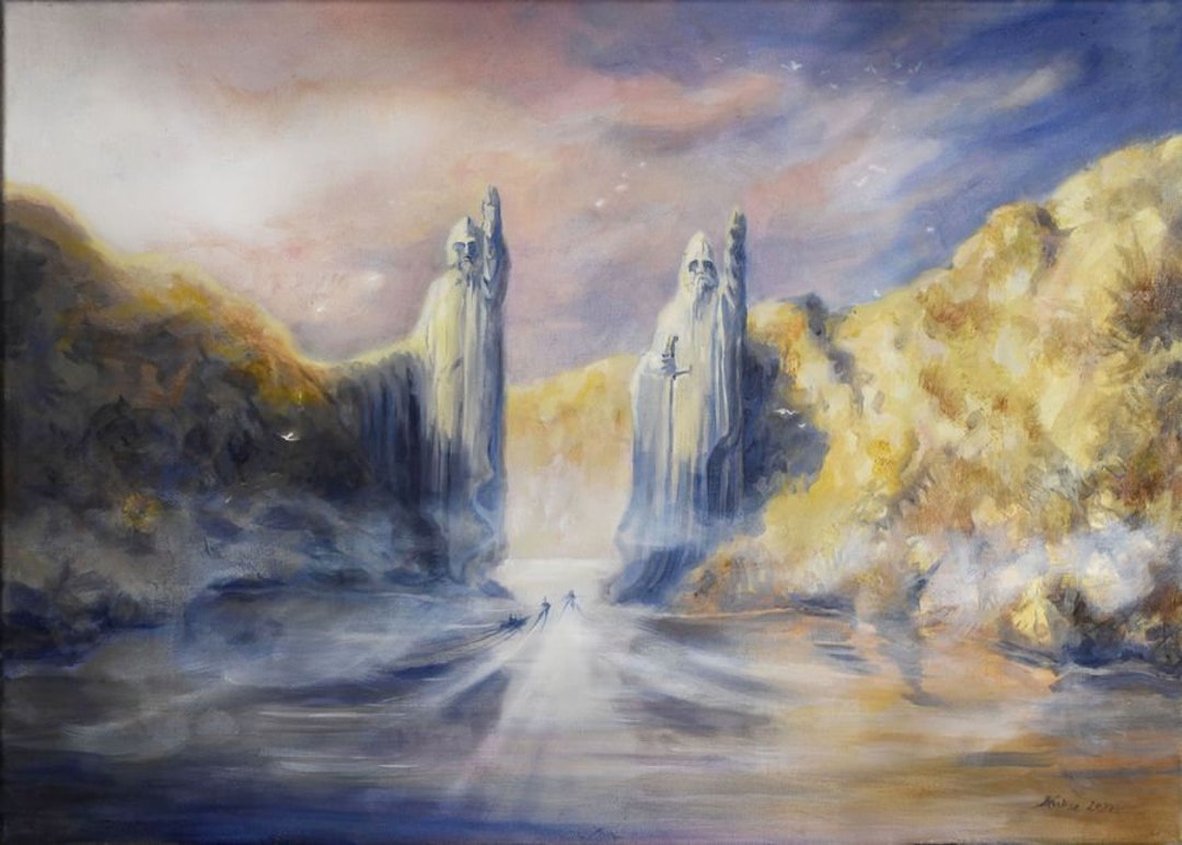 The Argonath - Print | Original Lotr Art | Tolkien Inspired ...